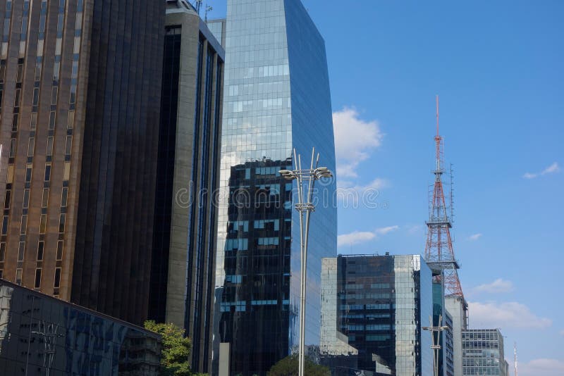 Modern City Skyscrapers Under a Blue Sky Editorial Stock Photo - Image ...