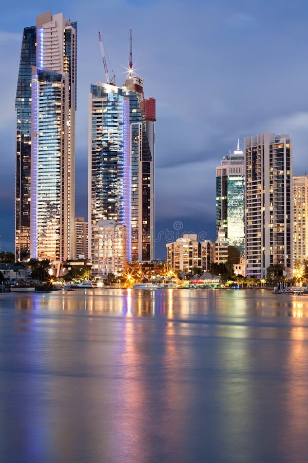 Modern City at Twilight (gold Coast, Australia) Stock Photo - Image of ...
