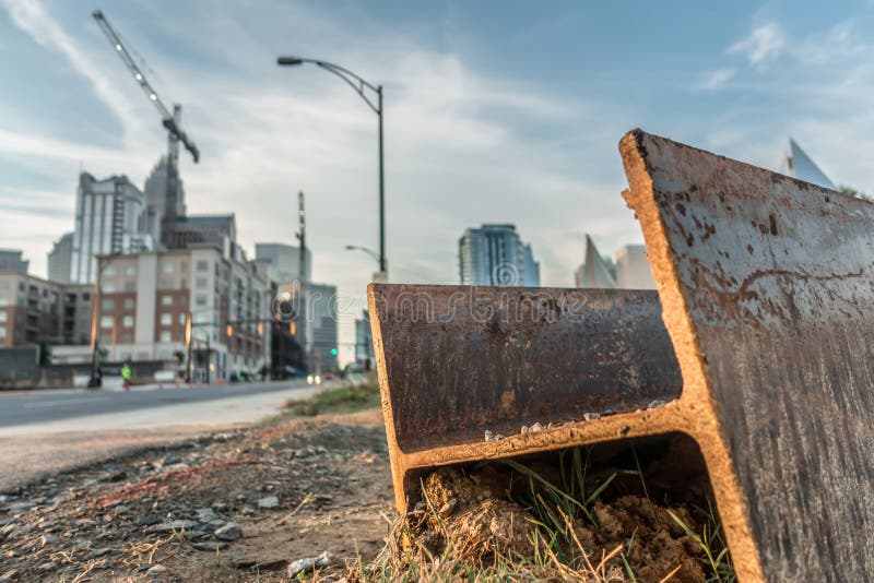 Modern City Under Construction in the Morning Stock Photo - Image of ...