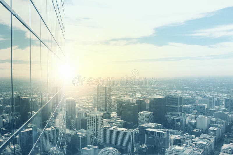 Modern city view stock photo. Image of panorama, evening - 48626060