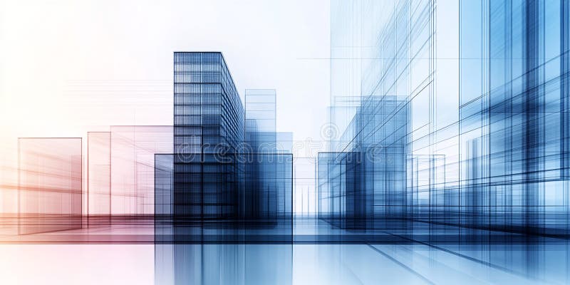 Modern Cityscape Architectural Design Building Wireframe Urban Development Construction Stock ...