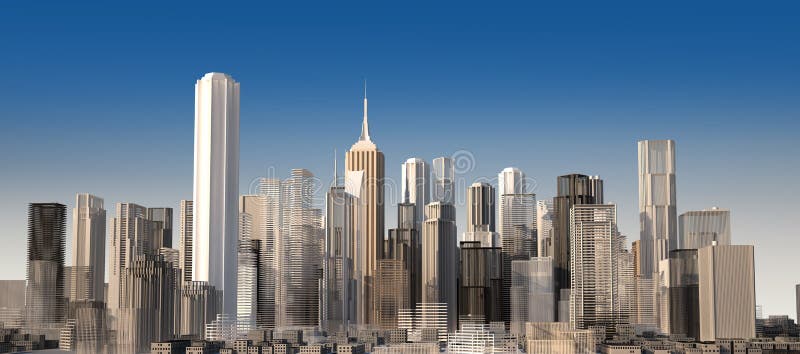Modern Cityscape in Daylight. Close Up View Stock Illustration ...