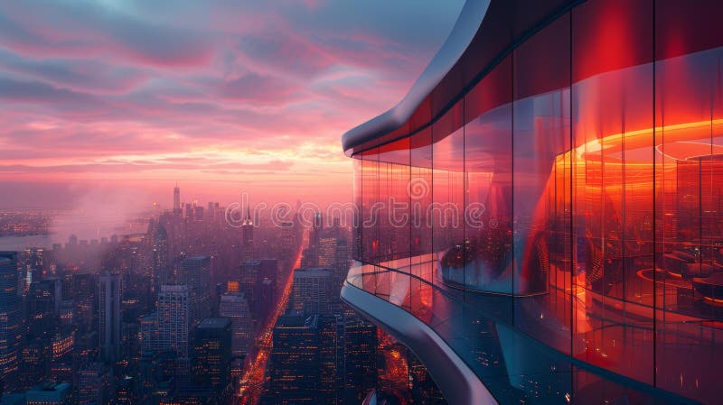 Modern Cityscape with Futuristic Architecture at Sunset - Generative Ai ...