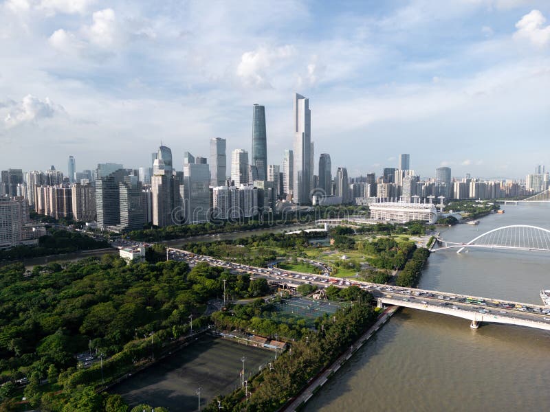 Modern Cityscape in Guangzhou China Editorial Photography - Image of ...