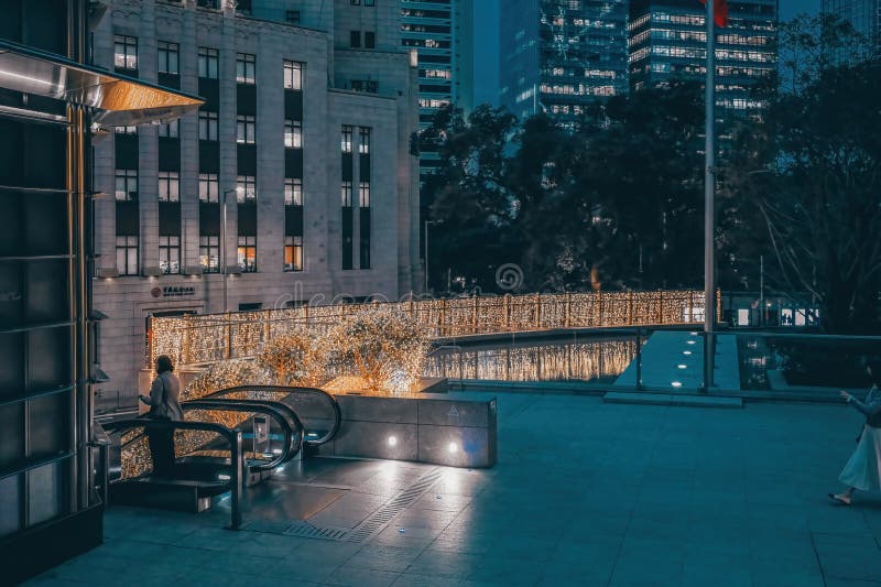 Modern Cityscape with Illuminated Office Buildings at Night Dec 27 2023 ...