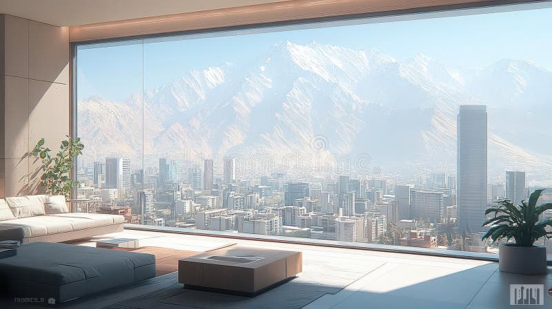 Modern Cityscape Mountain View Apartment Stock Photo - Image of ...