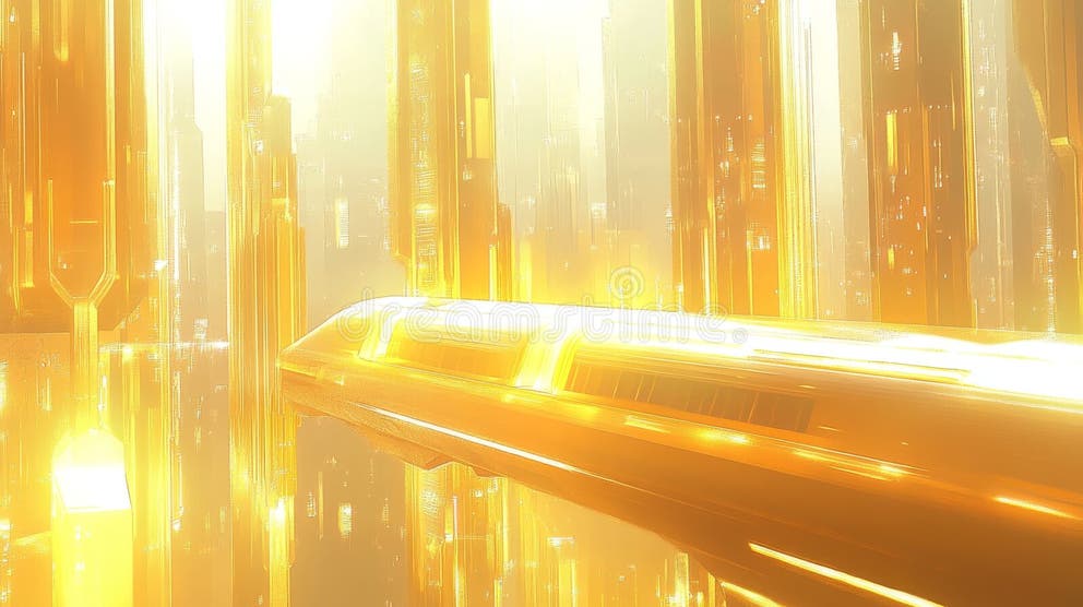 In a Modern Cityscape, a Riyadh Metro Train is Approaching the Station ...