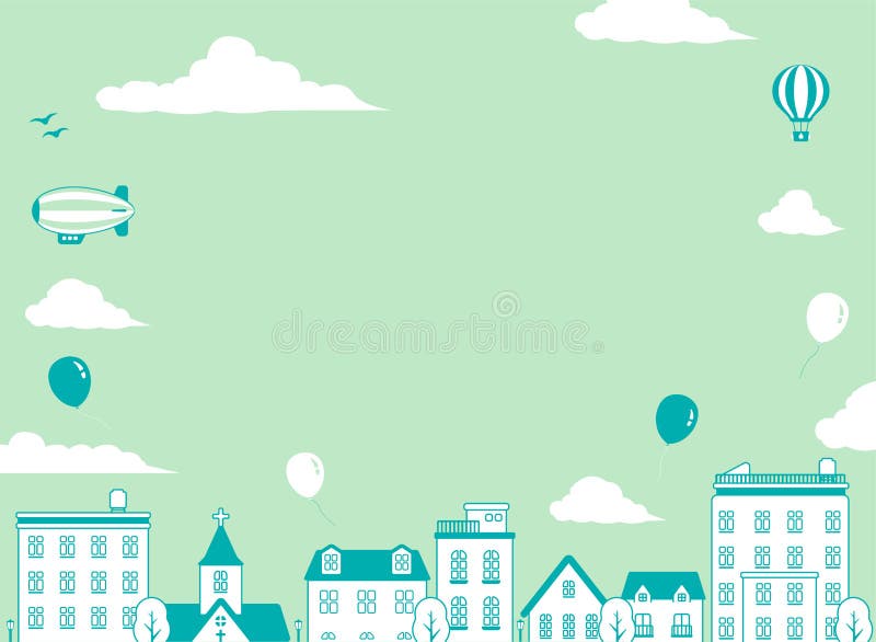 Modern Cityscape, Town Street Vector Banner Illustration Text Space ...