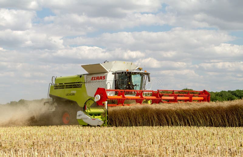 Modern Claas Combine Harvester Cutting Crops Editorial Image - Image of ...