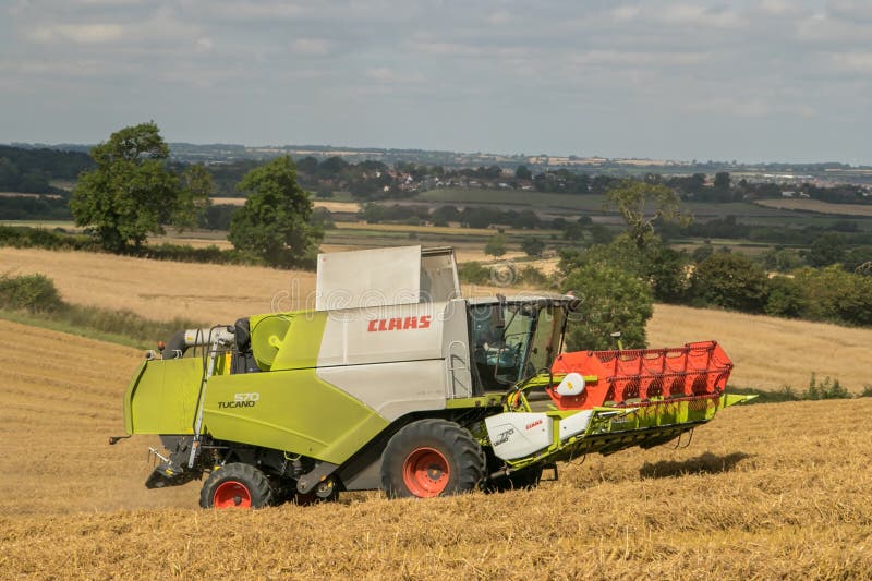 Modern Claas Combine Harvester Cutting Crops Editorial Photography ...