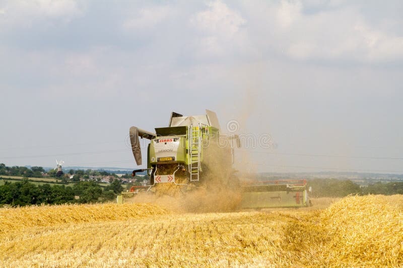 Modern Class Combine Harvester with Header in the Air Editorial Image ...