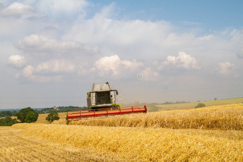Modern Class Combine Harvester and Tractor Editorial Stock Image ...