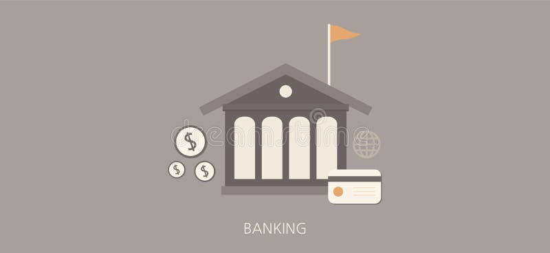 Modern and Classic Banking Flat Concept Icon Set Stock Vector ...
