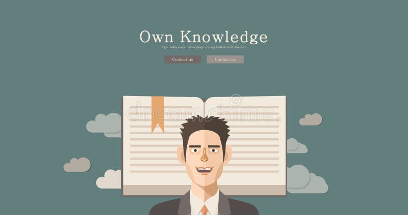 Modern and Classic Design Knowledge Concept Illustration Stock ...