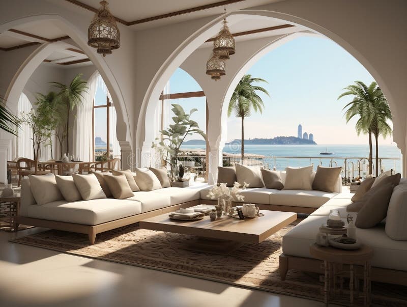 Modern Classical Home Interior Stock Illustration - Illustration of ...