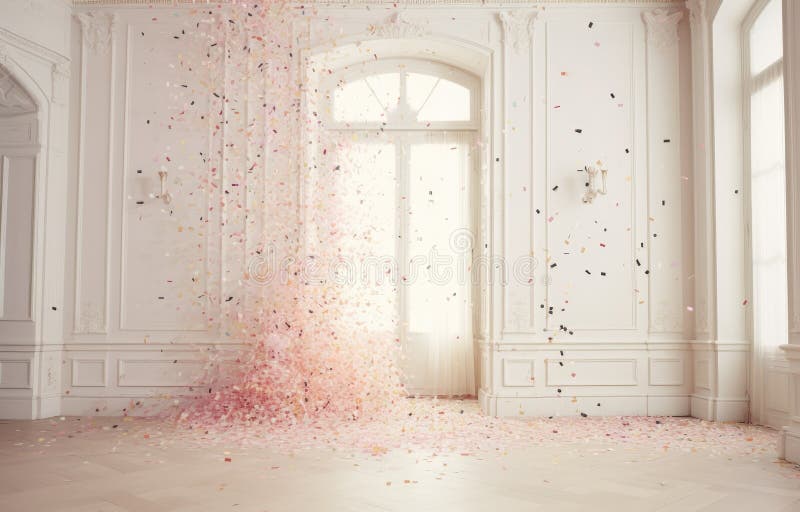 Modern Classical Style White Hall and Luxury Arch Door Background with ...