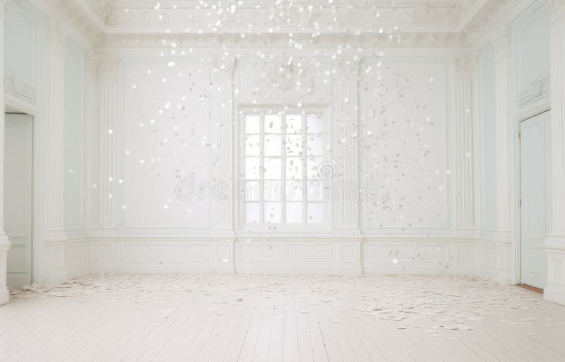 Modern Classical Style White Hall and Luxury Arch Door Background with ...