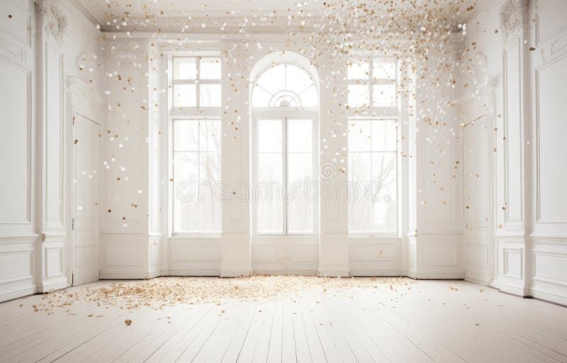 Modern Classical Style White Hall and Luxury Arch Door Background with ...