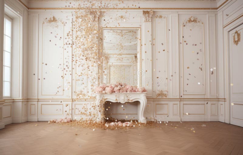 Modern Classical Style White Hall and Luxury Arch Door Background with ...