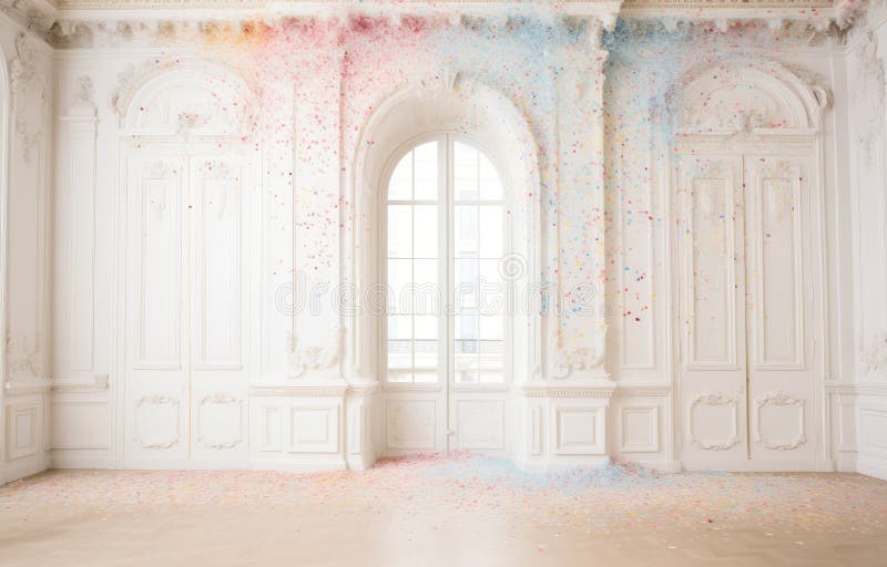 Modern Classical Style White Hall and Luxury Arch Door Background with ...