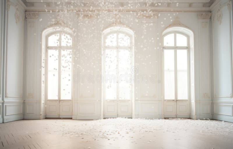 Modern Classical Style White Hall and Luxury Arch Door Background with ...