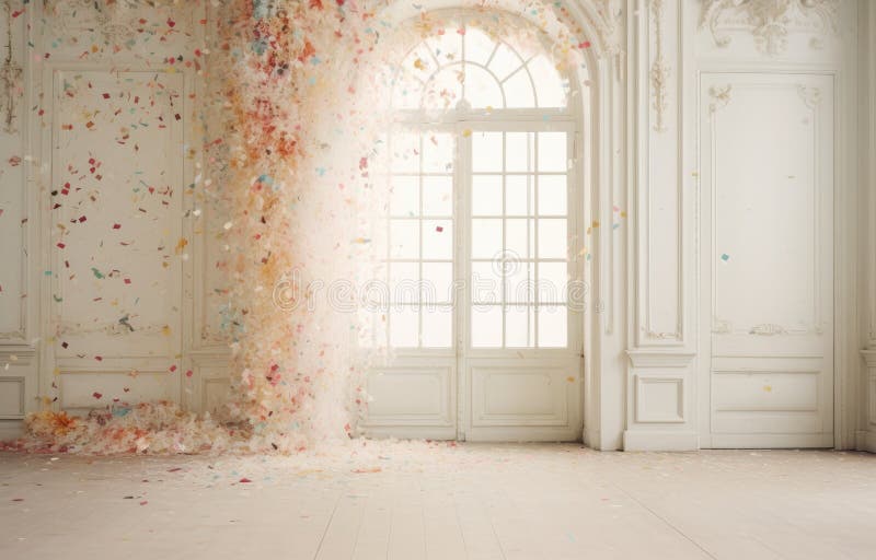 Modern Classical Style White Hall and Luxury Arch Door Background with ...