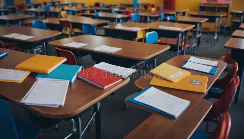 Modern Classroom. Back To School Concept. Generative Ai . AI Stock ...