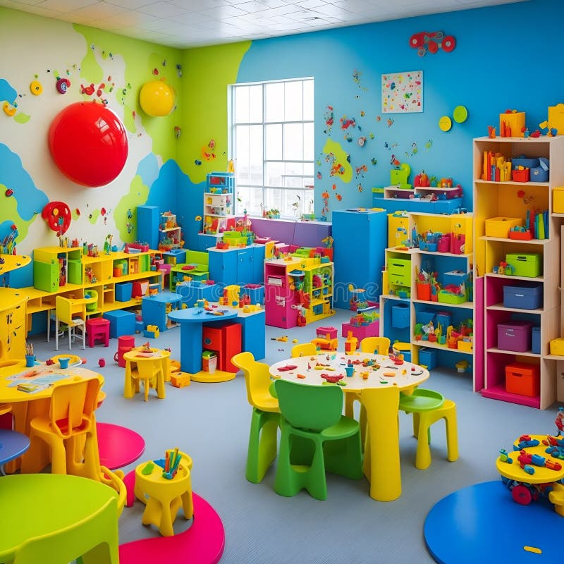 Preschool Kids Bright Colors Stock Illustrations – 276 Preschool Kids ...