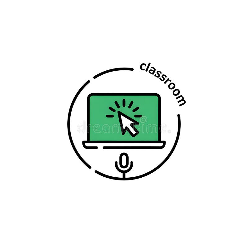 Modern Classroom Icon Illustrating Online Education and Remote Learning ...