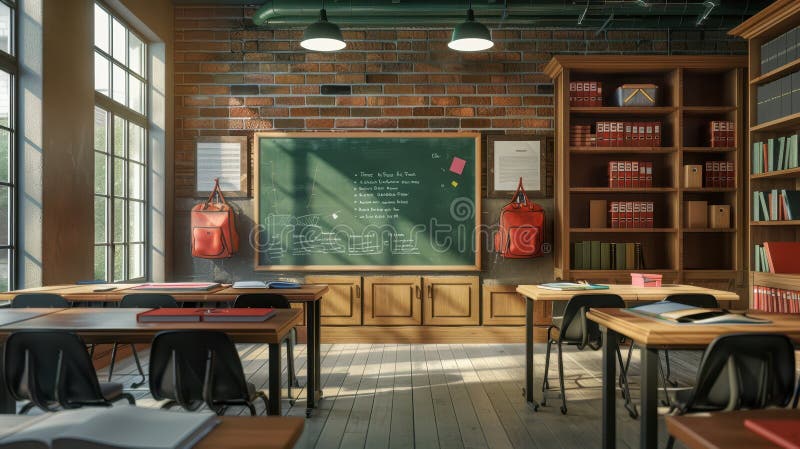 The Modern Classroom Interior. AI Generated Stock Photo - Image of ...