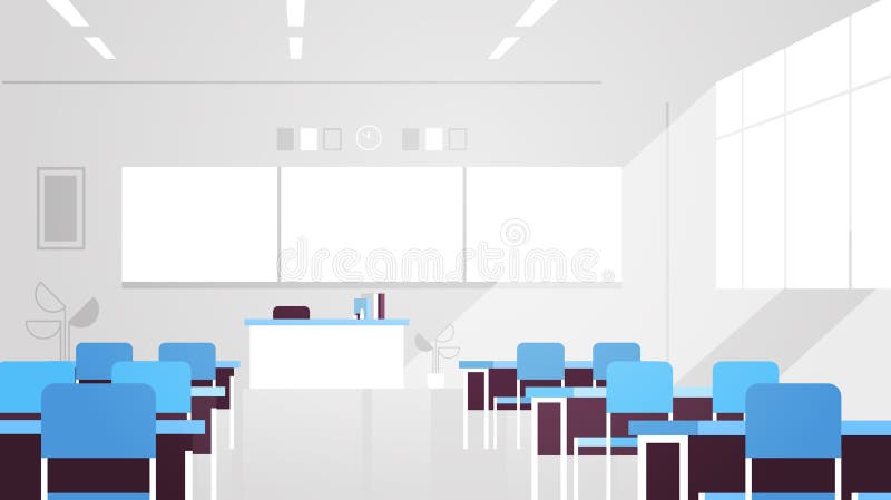 Modern Classroom Interior Empty No People School Class Room with Board ...