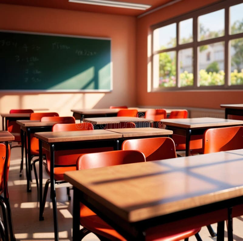 Modern Classroom Interior, Lighty Airy Room in School for Education ...