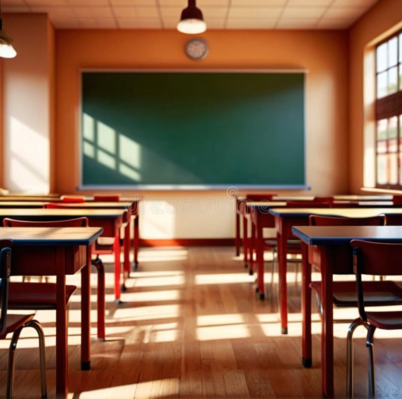 Modern Classroom Interior, Lighty Airy Room in School for Education ...