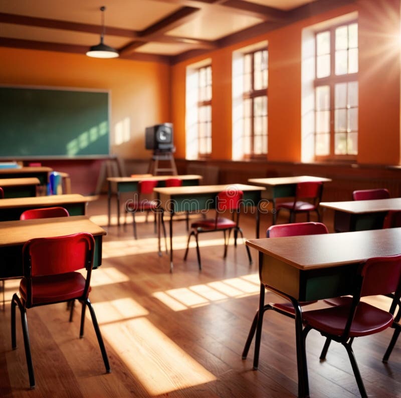 Modern Classroom Interior, Lighty Airy Room in School for Education ...