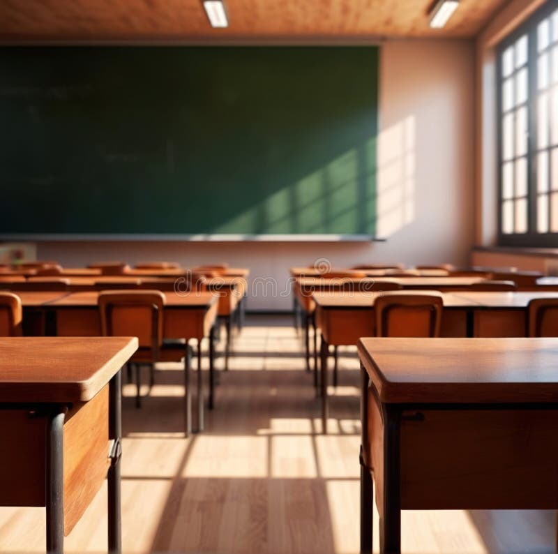 Modern Classroom Interior, Lighty Airy Room in School for Education ...