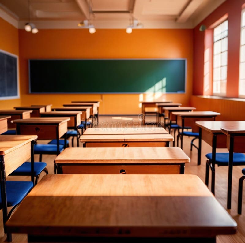 Modern Classroom Interior, Lighty Airy Room in School for Education ...