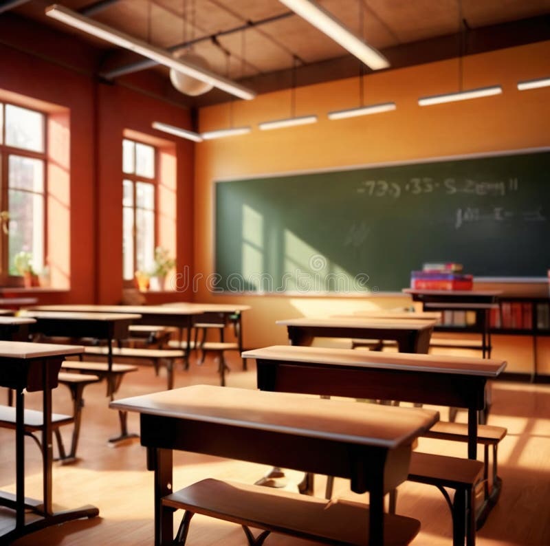 Modern Classroom Interior, Lighty Airy Room in School for Education ...
