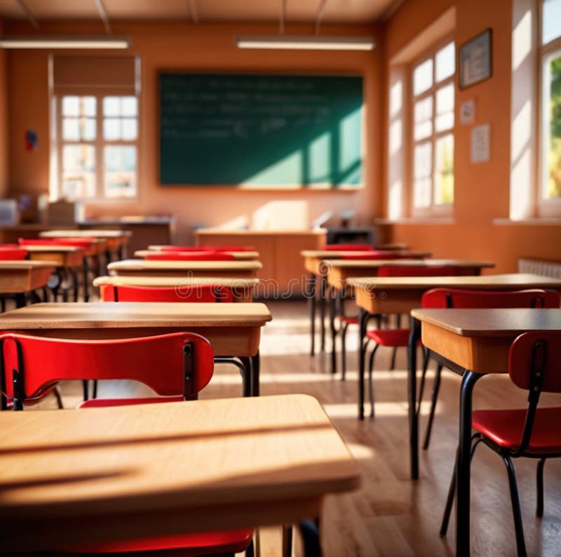 Modern Classroom Interior, Lighty Airy Room in School for Education ...