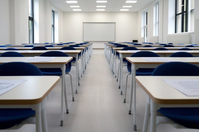 464 Empty Classroom Interior Rows Desks Chairs Stock Photos - Free ...