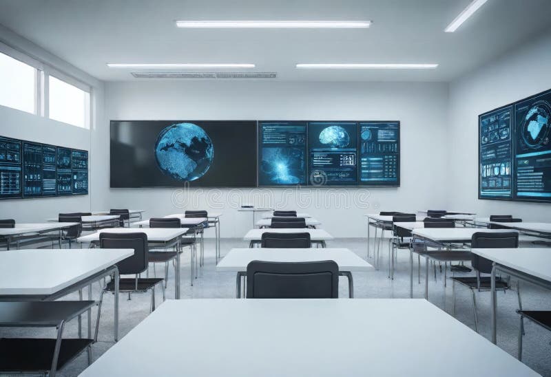 Modern Classroom Setting Featuring Advanced Technology Stock Photo ...