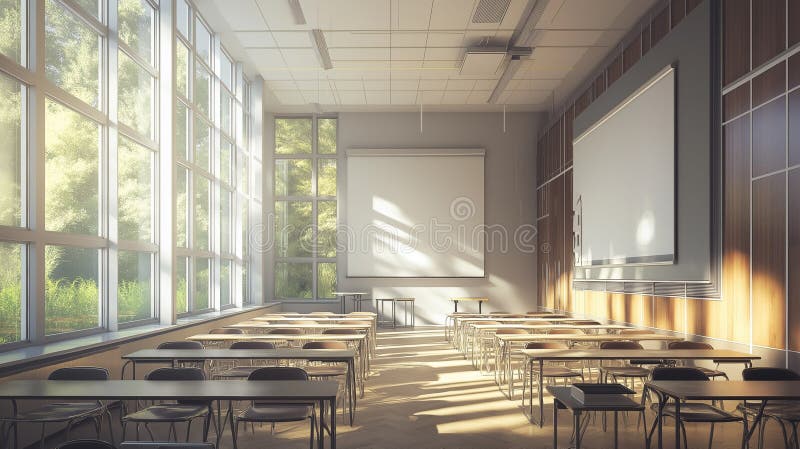 Modern Classroom for Students, Learning Room Stock Image - Image of ...
