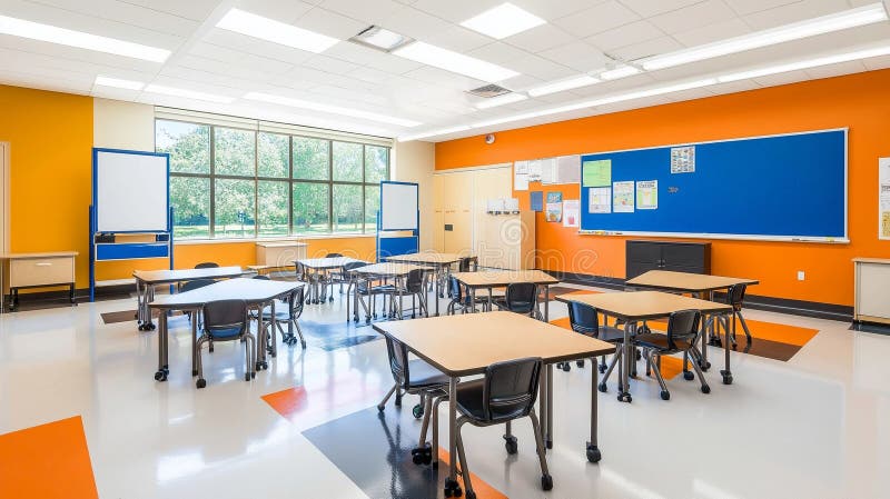 Modern Classroom for Students, Learning Room Stock Photo - Image of ...