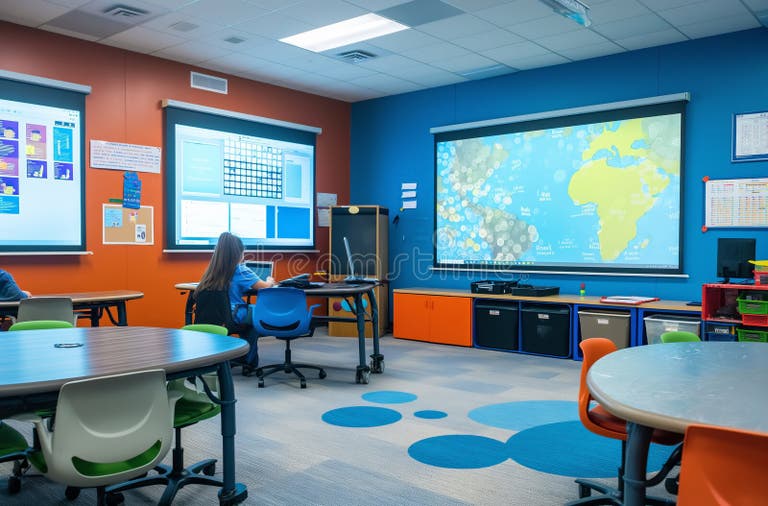 Modern Classroom with Technology Stock Photo - Image of student, tech: 321900460