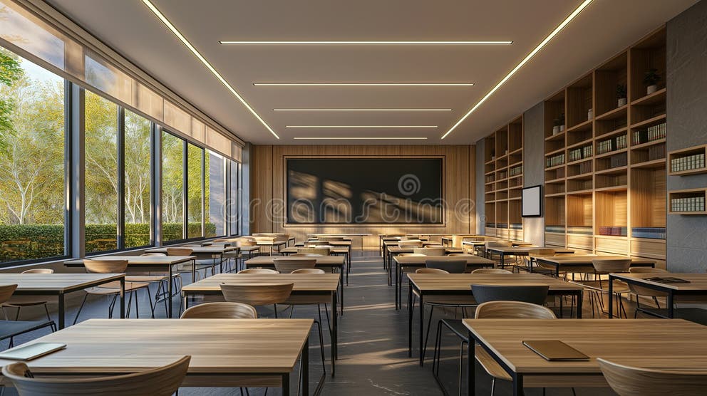 Modern Classroom View of the Blackboards. Back To Shool Consept Stock ...