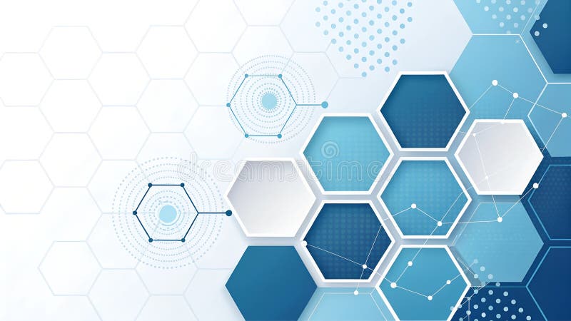 Abstract Hexagonal Background Design with Tech Elements Stock ...