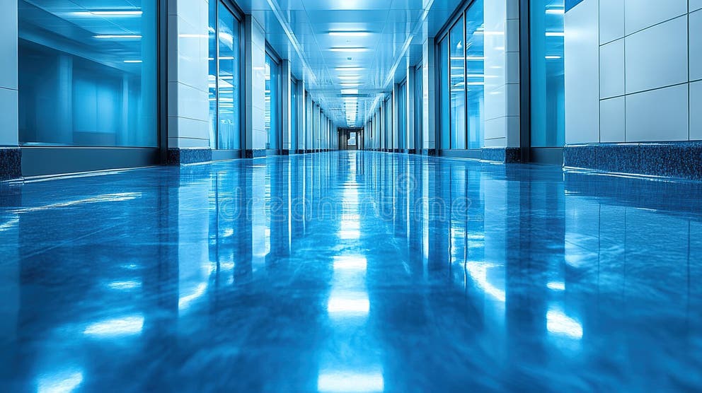 Modern, Clean, Bright Hallway Stock Illustration - Illustration of ...