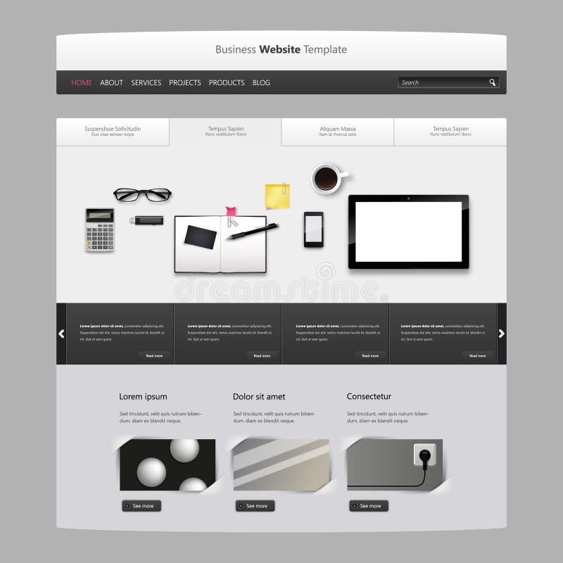 Modern Clean Business Website Template. Vector Eps 10 Stock Vector ...