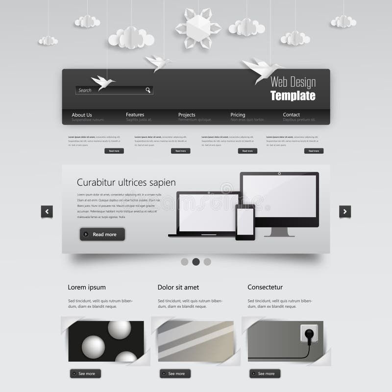 Modern Clean Business Website Template. Vector Eps 10 Stock Vector ...