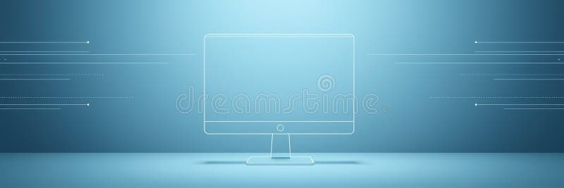 Modern Clean Computer Wireframe Mockup Design Template for Digital ...
