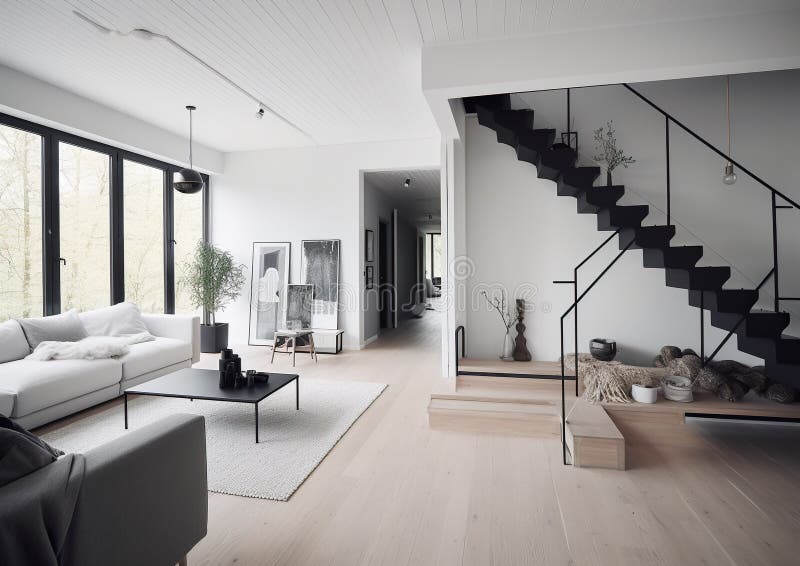 Modern Clean Design. Beautiful Interior. Generative AI Stock ...